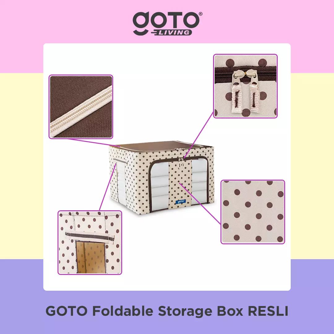 Jual Goto Living Resli Storage Box 66L Double Zipper Frame Baja Large ...