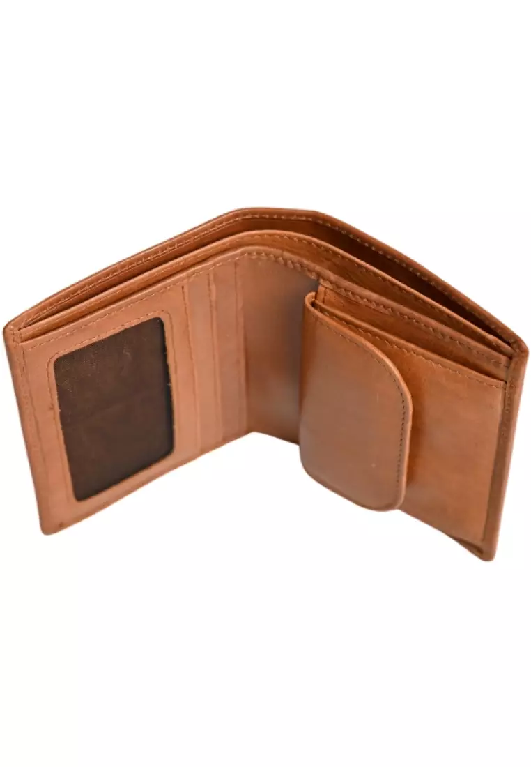 Buy Oxhide Oxhide Compact wallet in Vintage Leather in Brown colour ...