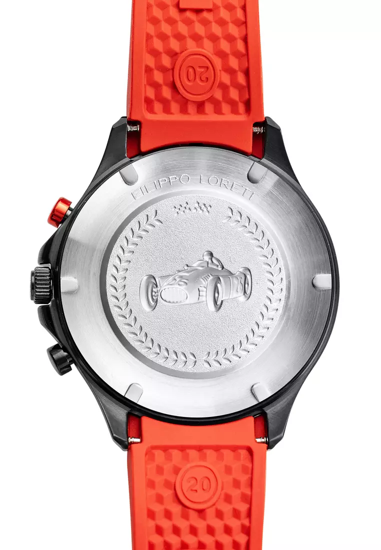 Buy Filippo Loreti Unisex Stainless Steel Pista Shadow Red Sport Chrono ...