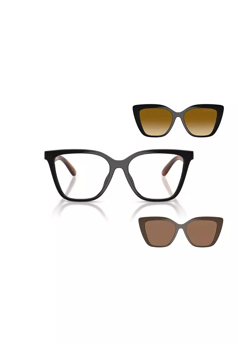 Buy Emporio Armani Women Cat Eye Frame Black Clip On Sunglasses, Blue ...