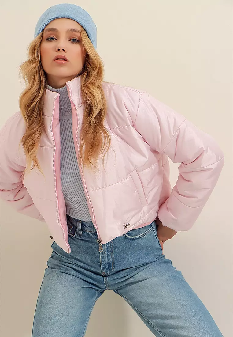 Jual Alacati Stand Collar Double Pocketed Inflatable Puffer Jacket ...