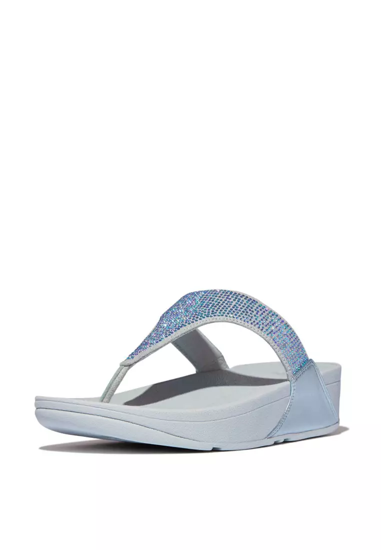 Buy FitFlop LULU Women's Crystal Embellished Toe-Post Sandals - Quiet Blue (EC5-C34) 2025 Online ...