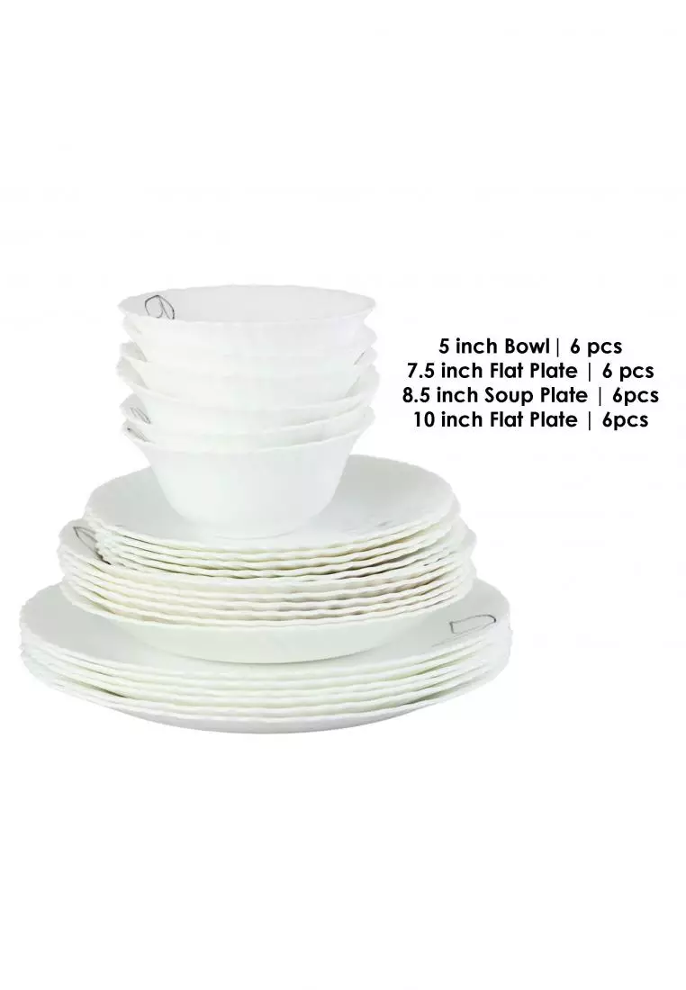 Buy Edge Houseware Ceramic Dinnerware Set of 24pcs 2025 Online | ZALORA ...