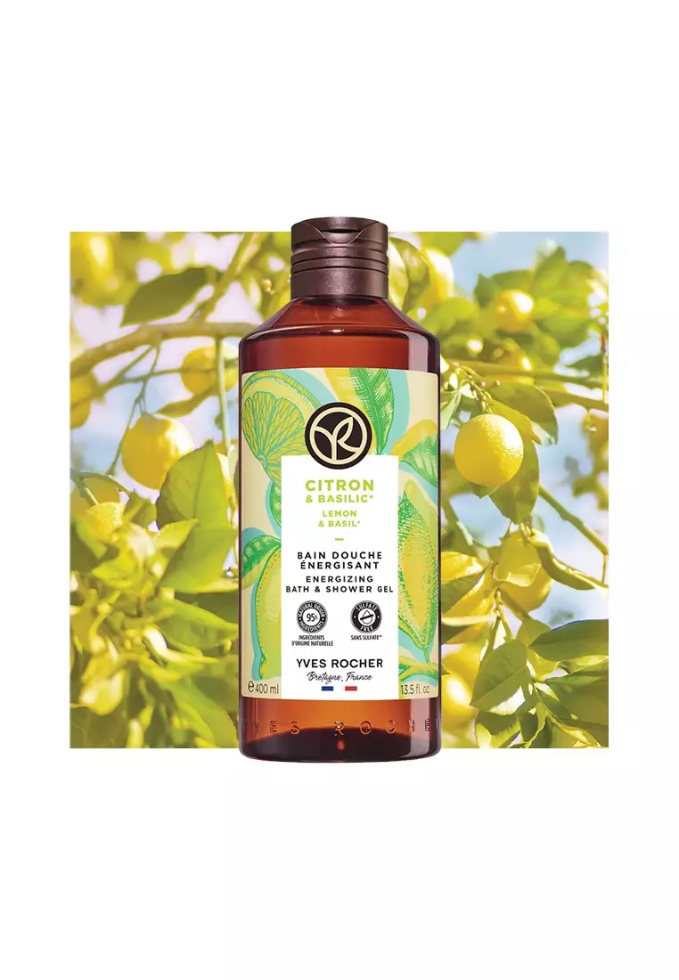 Buy Yves Rocher Lemon & Basil Energizing Shower Gel - 400ml Natural ...