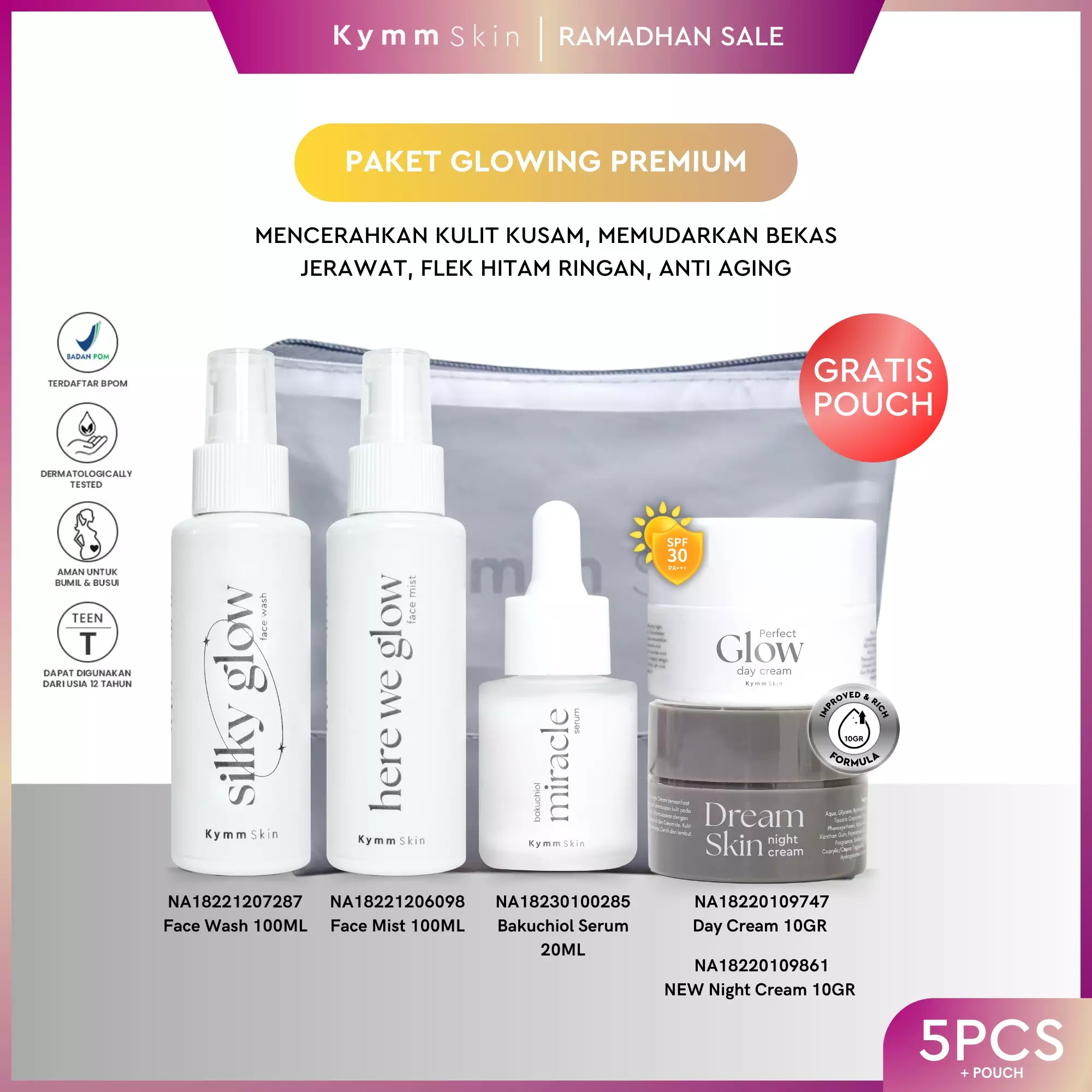Jual Kymm Skin KYMM SKIN Paket Glowing Premium + Free Acne Spot Gel ...