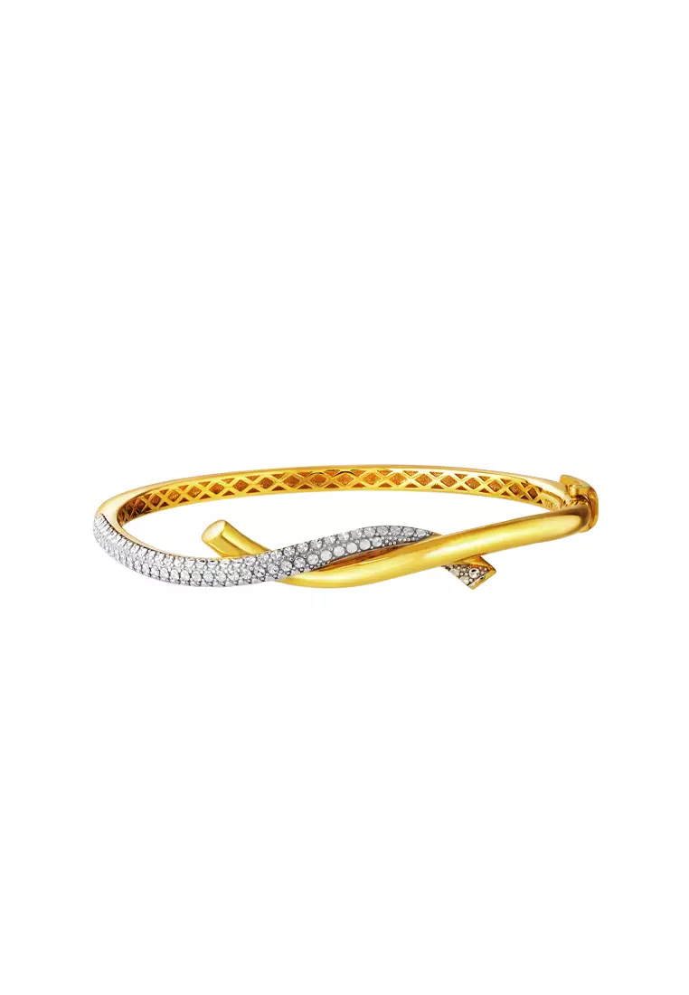 Buy TOMEI TOMEI Diamond Cut, The Simpulan Series Bangle, Yellow Gold ...