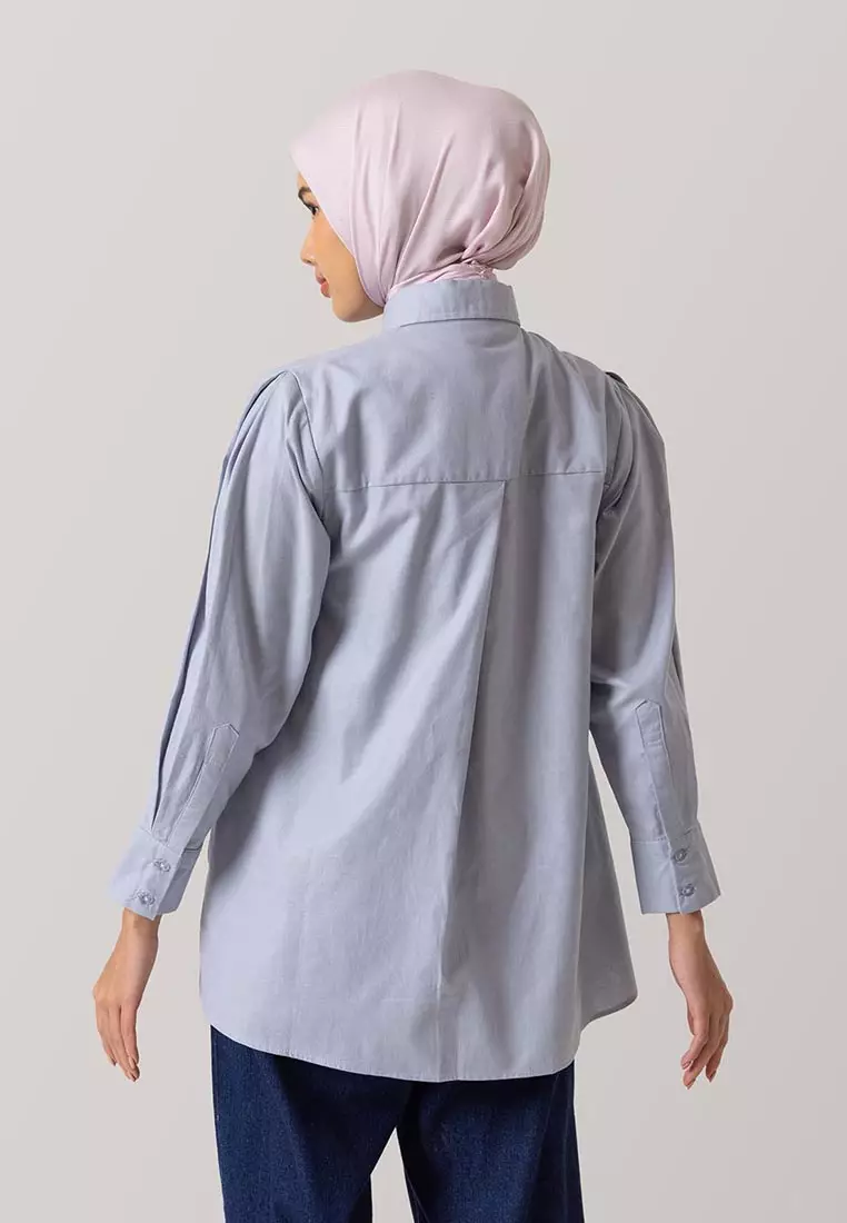 Jual Riamiranda Ria Miranda Stone Grey Bria Shirt Original 2025 ...