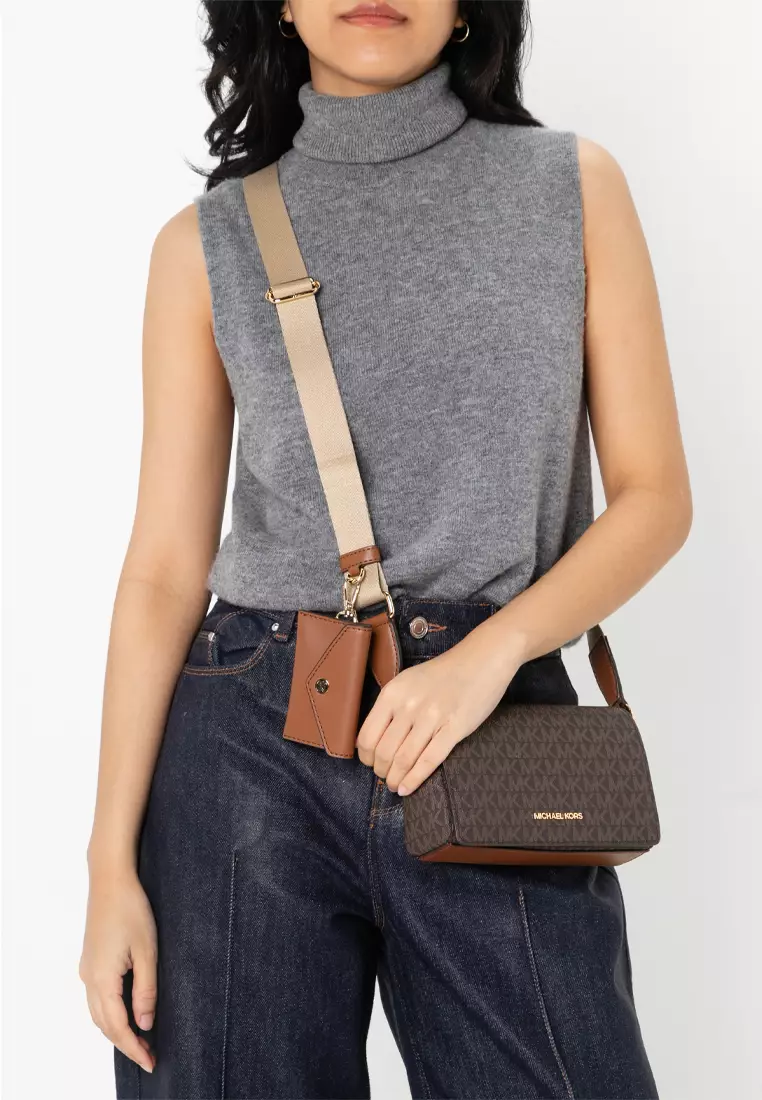 Buy Michael Kors Vincent Monogram Small Crossbody Bag With Card Case ...