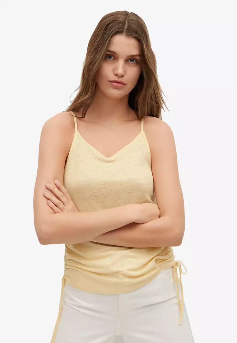 Buy Mango Flecked Linen Top 2025 Online | ZALORA Philippines