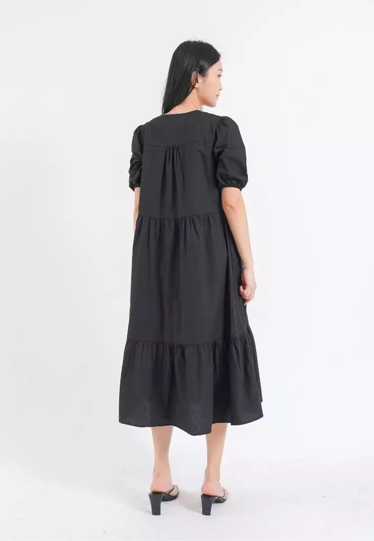 Jual MILLE FLEUR Elyca Dress Black Original 2026 | ZALORA Indonesia