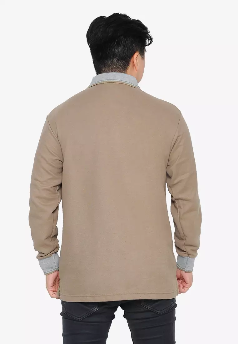 Jual Andre Michel Andre Michel Kaos Polo Shirt Lengan Panjang Kerah Abu Coklat 933-13 Original ...