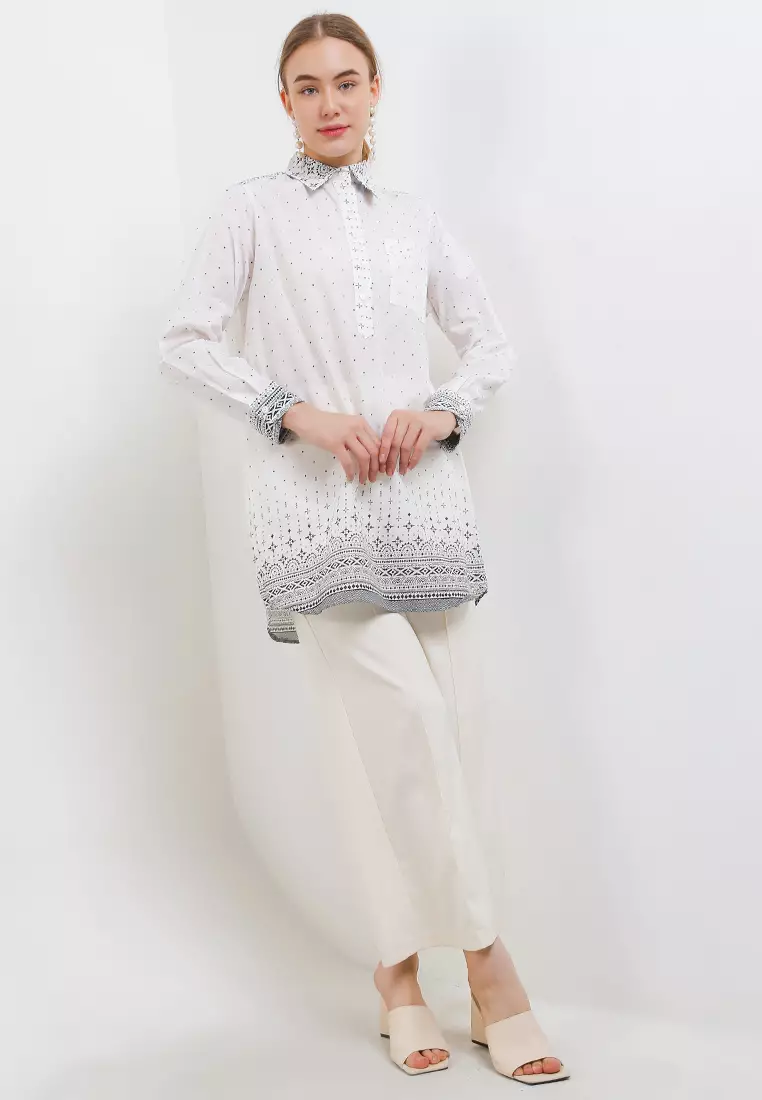 Jual Jemima Style Atika White Black Modern Tunik Original 2023 | ZALORA ...