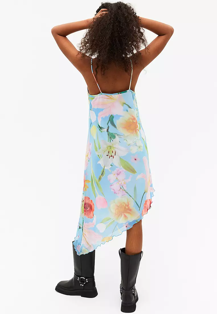 Monki Asymmetric Mesh Slip Dress 2025 | Buy Monki Online | ZALORA Hong Kong