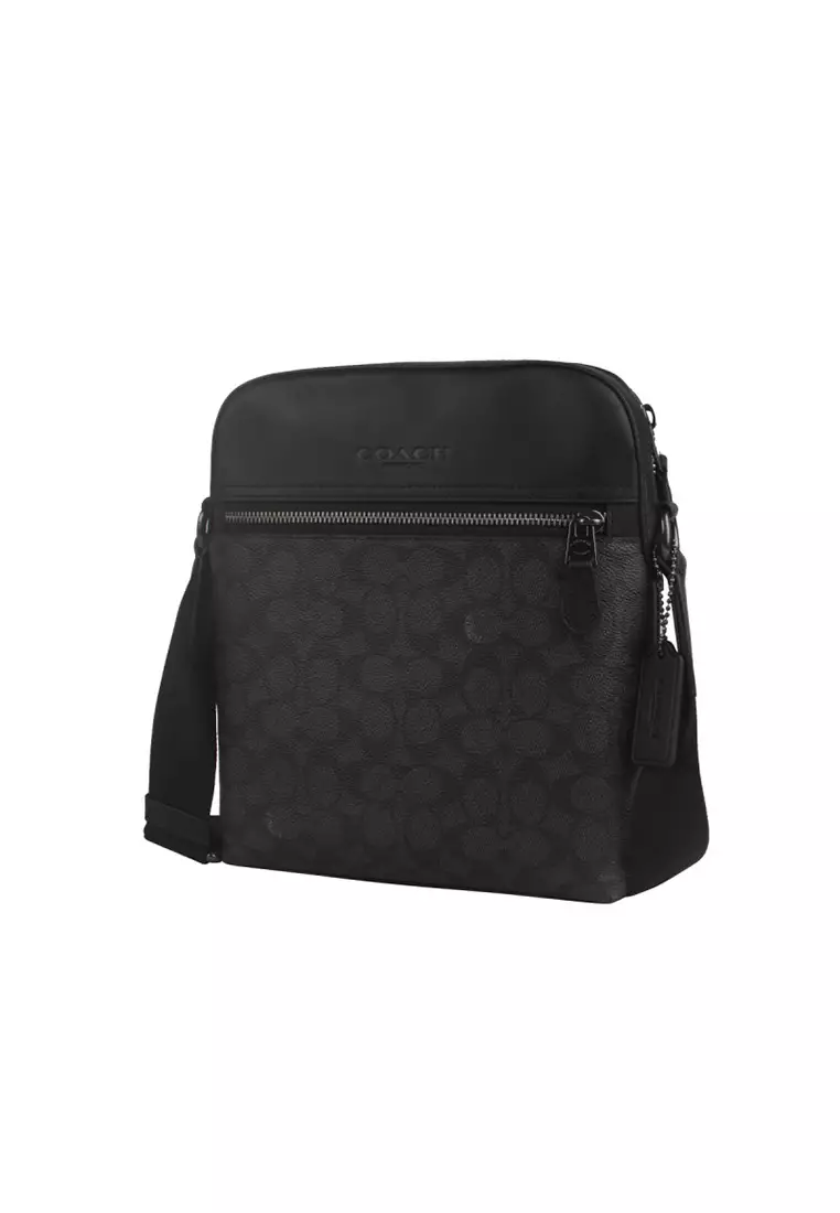 Coach Houston Flight Bag In Signature Canvas Charcoal Black CZ398 2024 ...