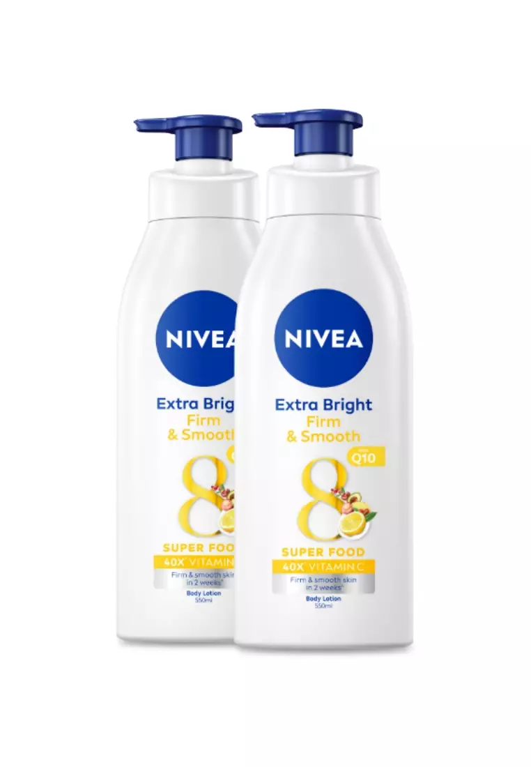 Buy Nivea PACK OF 2 Body Extra Bright Firm & Smooth Lotion Moisturizer, 550ml 2025 Online ...