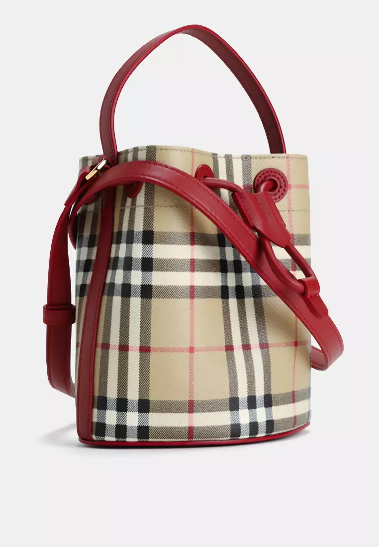 Buy Burberry Mini Check Bucket Bag 2026 Online | ZALORA