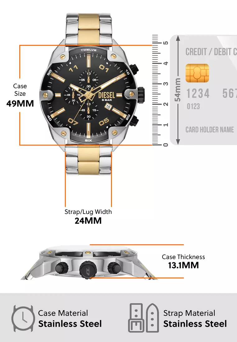 Buy Diesel Spiked Watch DZ4627 2025 Online | ZALORA