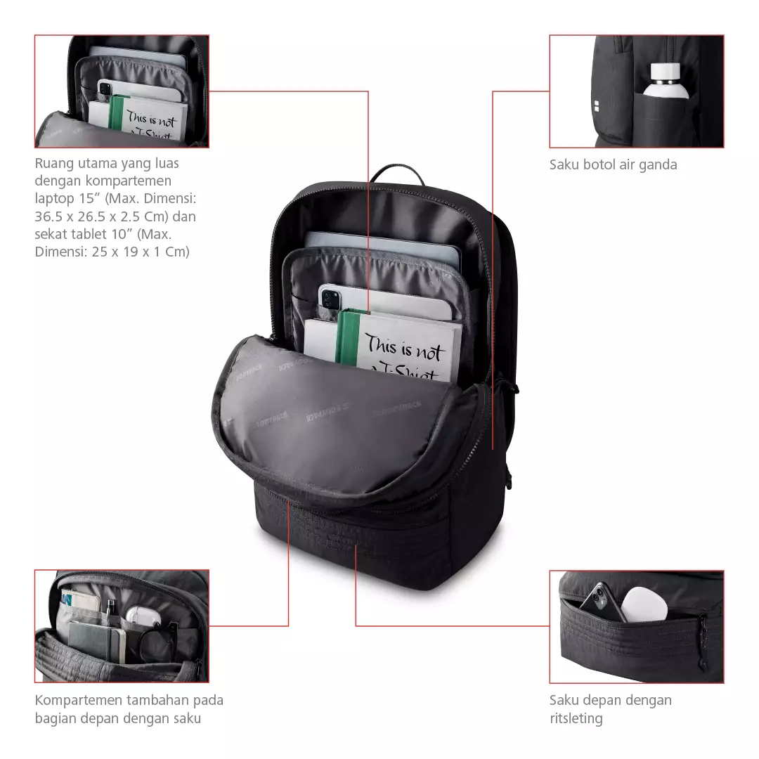 Jual Bodypack Accerso Laptop Backpack 15 Inch Tas Ransel Kerja Kuliah ...