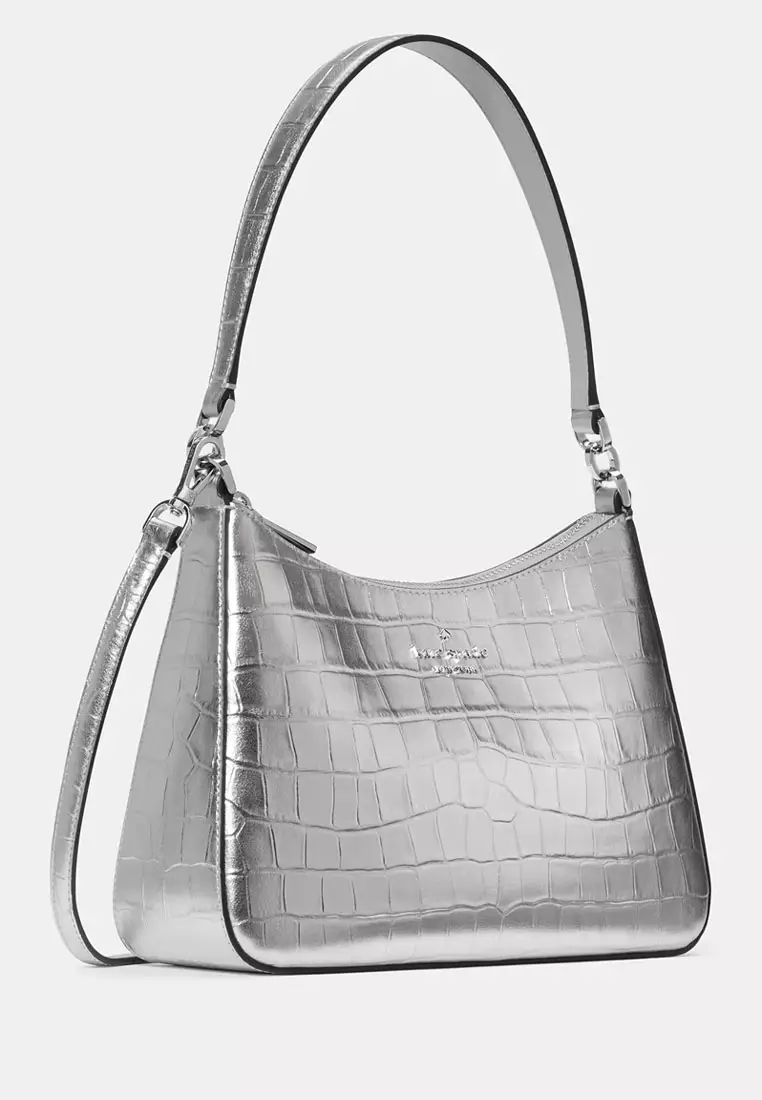 Buy Kate Spade Margot Metallic Croc Embossed Convertible Shoulder Bag ...
