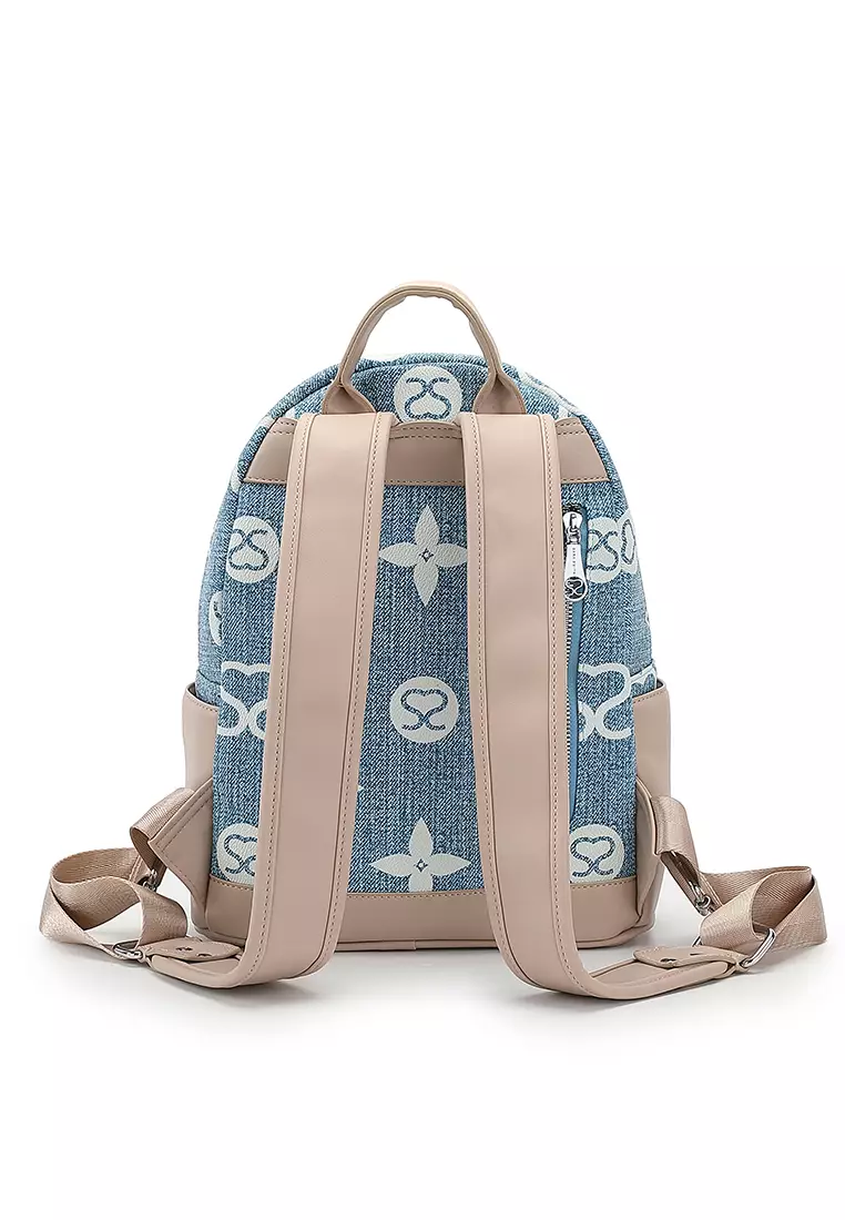 Buy Sara Smith Women's Monogram Backpack - Blue 2025 Online | ZALORA