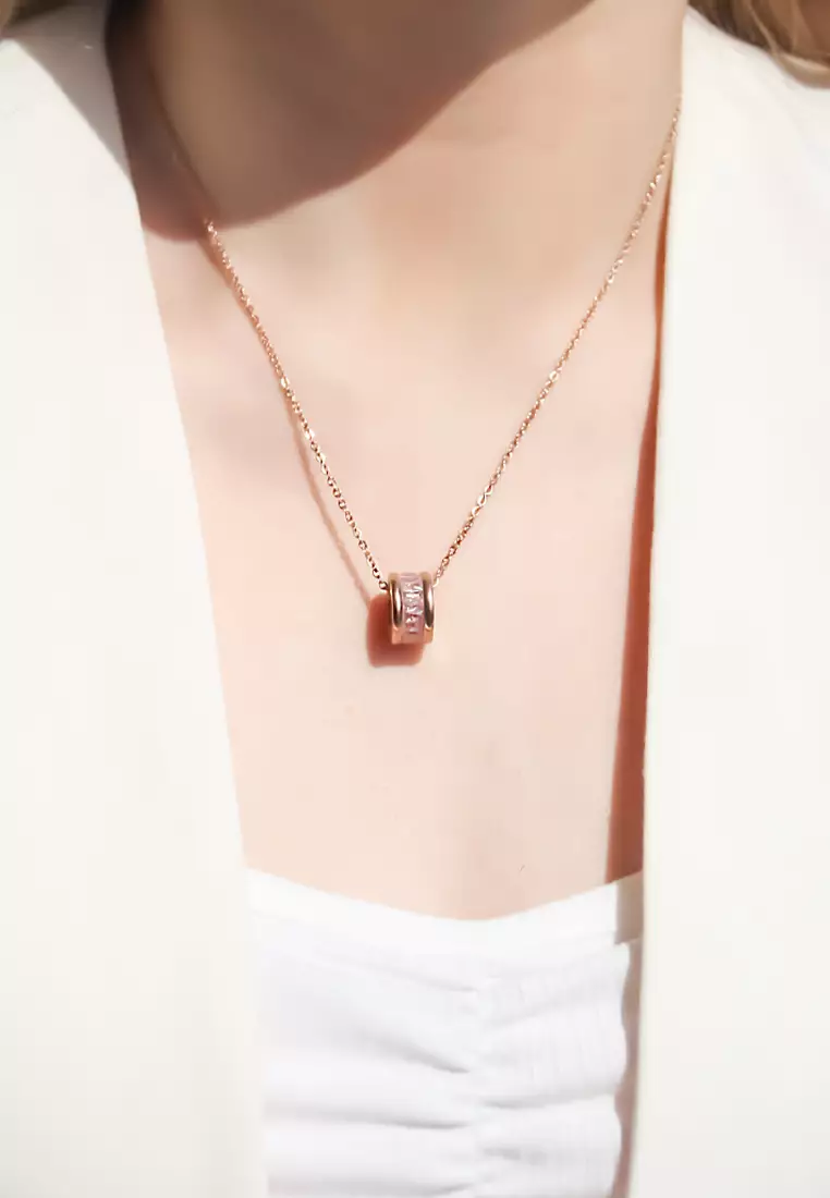 Buy CELOVIS Oceane Pink Cryolite Necklace in Gold 2026 Online | ZALORA ...