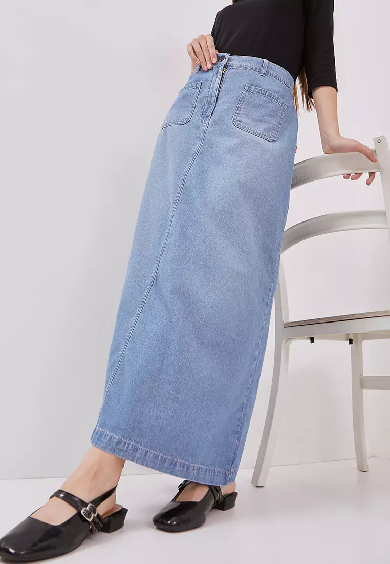 Jual DUST DUST Rok Denim Sakira Biru Muda (D. 21130) Original 2025 ...