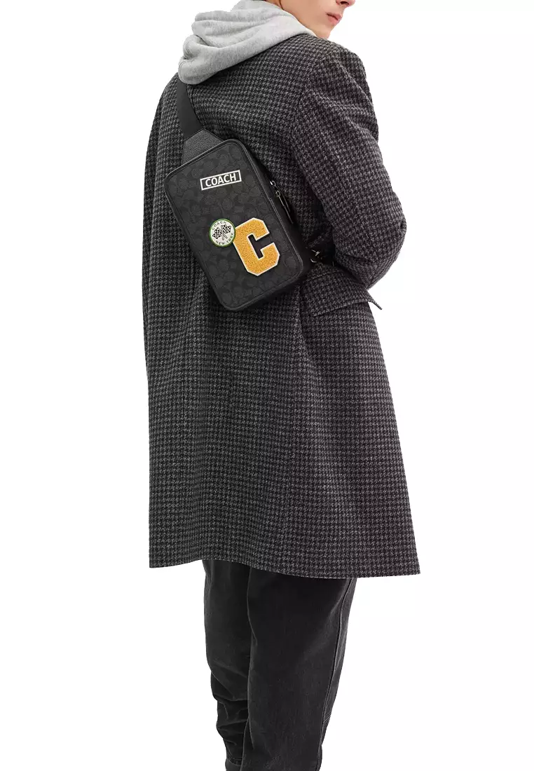 Coach Sullivan Pack Bag In Signature Canvas With Patches in Charcoal ...