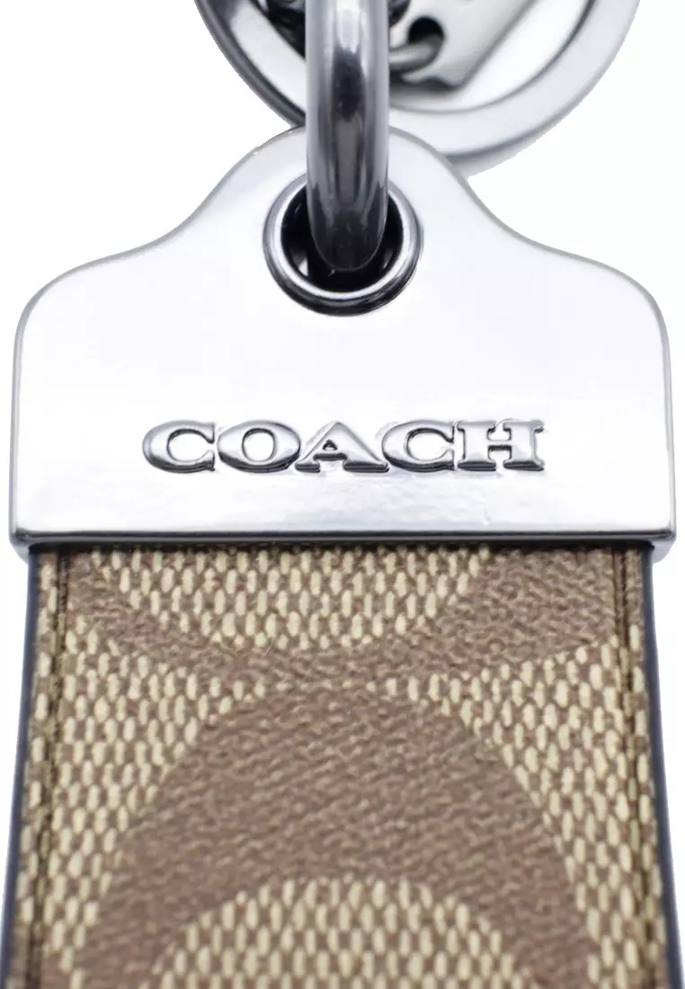 Buy Coach Loop Key Fob In Signature Canvas in Khaki CJ748 2025 Online ...