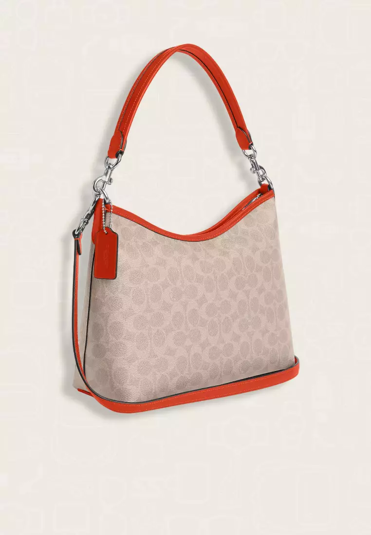 Jual Coach Coach Laurel Shoulder Bag In Signature Canvas Sand Deep ...