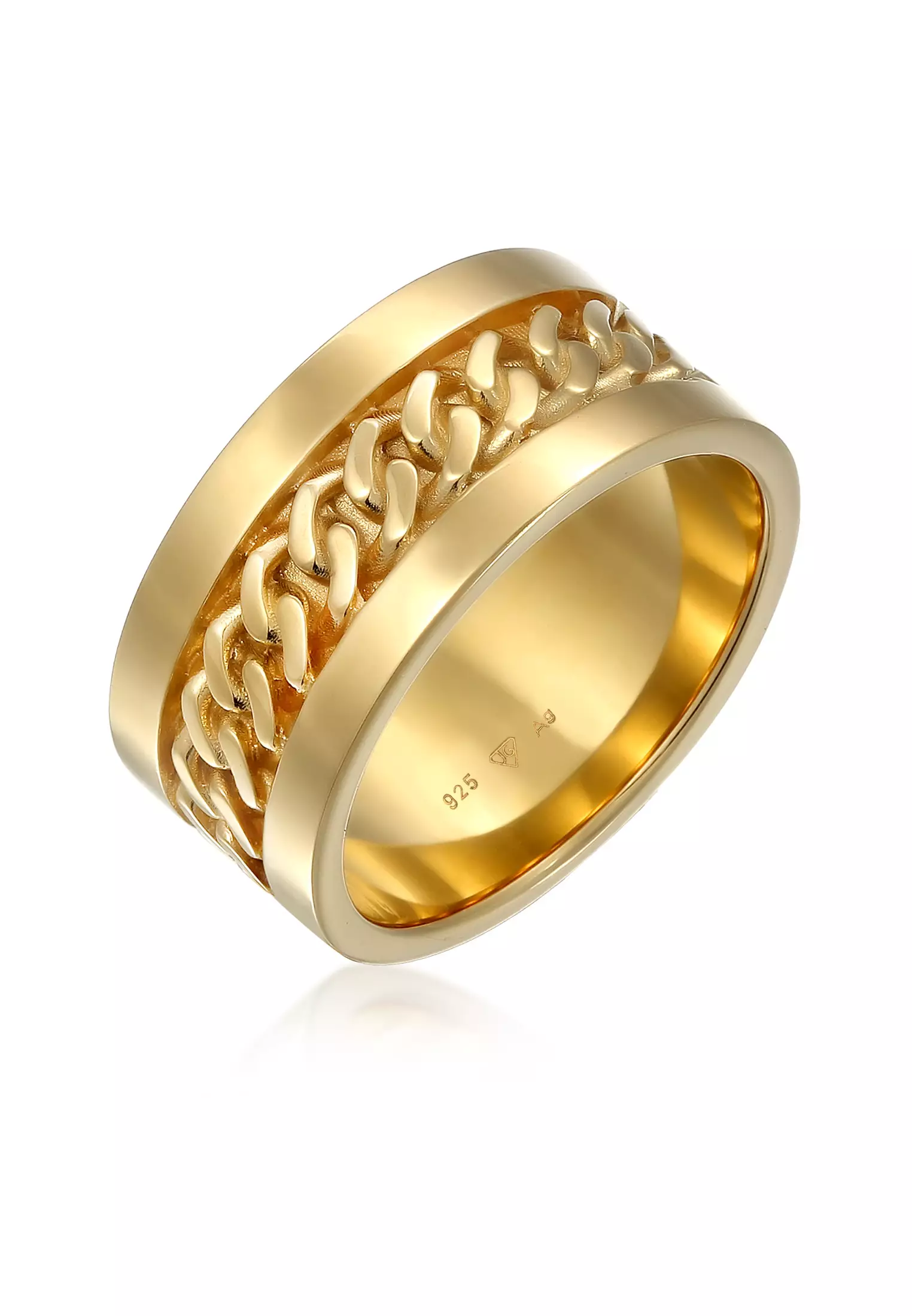 Buy ELLI GERMANY Embedded Chain Band Ring – Gold-Plated Silver 2026 ...