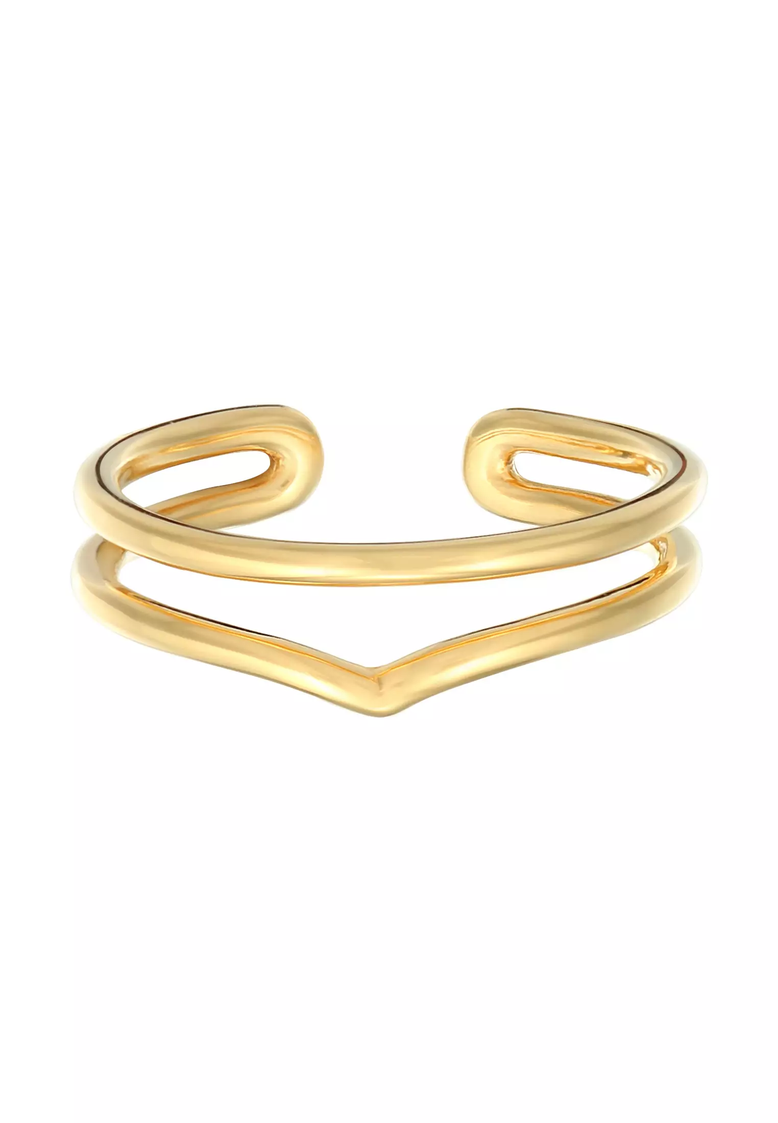 Buy ELLI GERMANY Open Double Wave Ring – Gold-Plated Silver 2026 Online ...