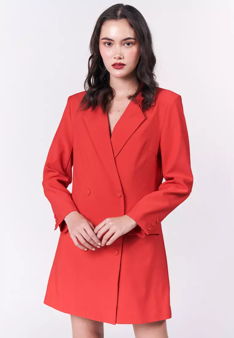 Buy Plains & Prints Rossa Corsa Long Sleeve Dress 2025 Online | ZALORA ...