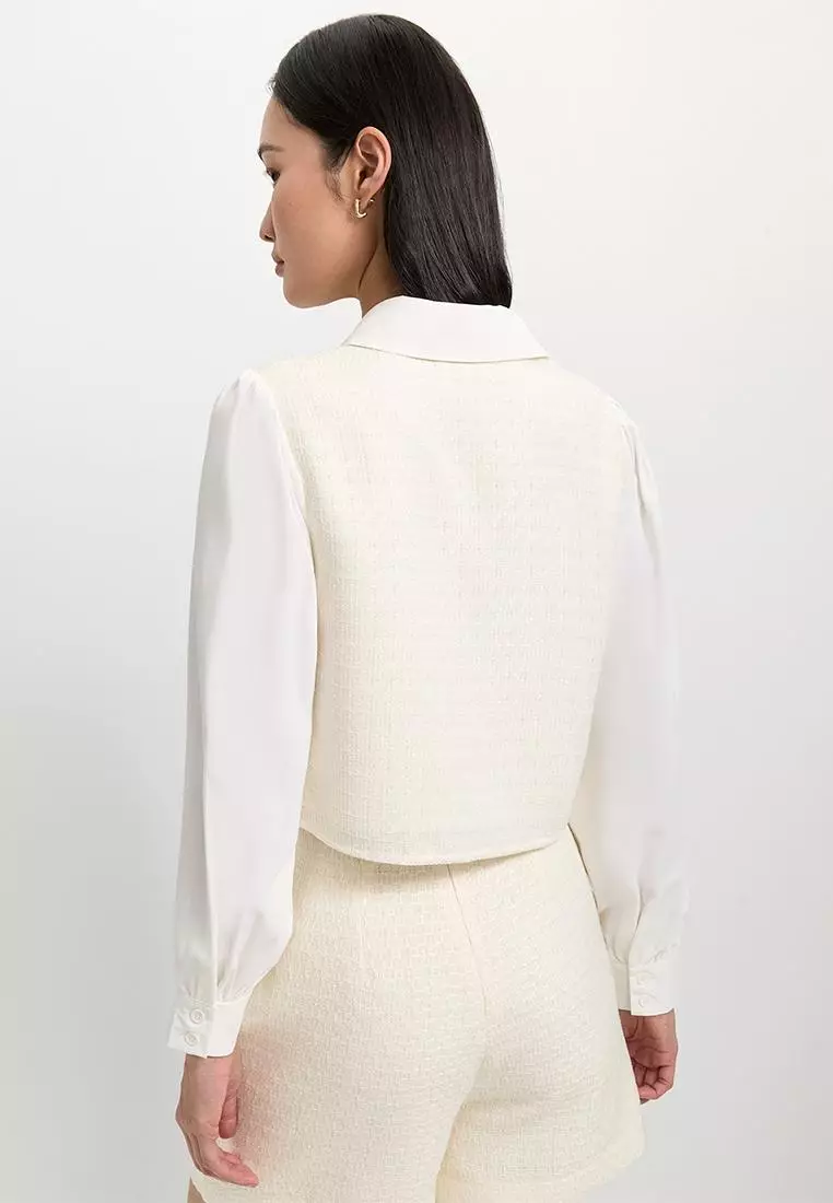 Buy Pomelo Tweed Pearl Button Top 2025 Online | ZALORA Philippines