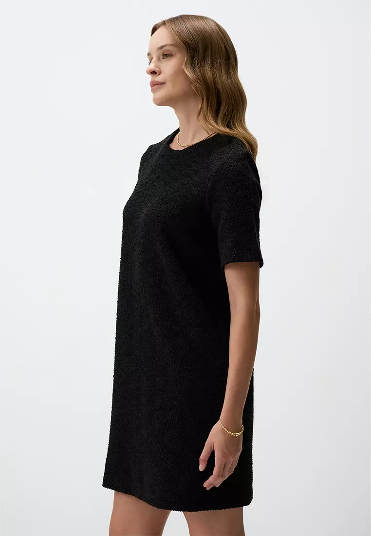 Buy Jimmy Key Jimmy Key Black Round Neck Short Sleeve Mini Dress 2025 ...