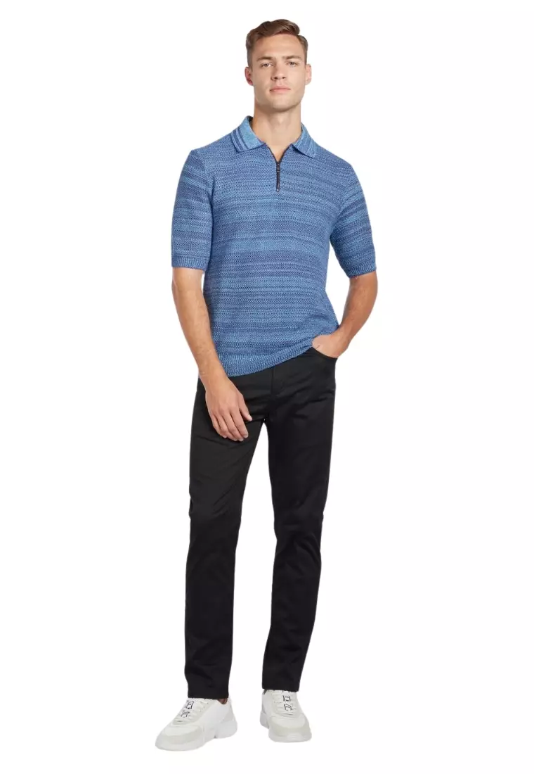 Buy TED BAKER Ted Baker SS Regular Textured Zip Polo 2025 Online | ZALORA