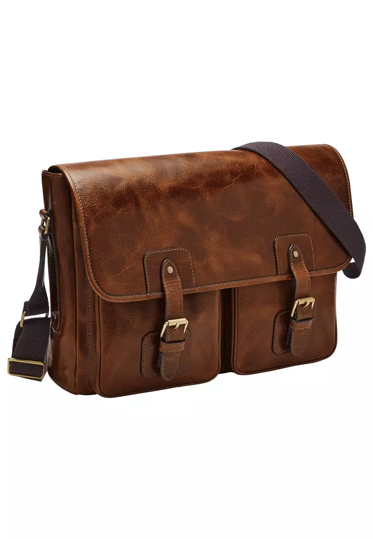 Buy Fossil Fossil Male's Greenville brown Leather Shoulder Bags ...