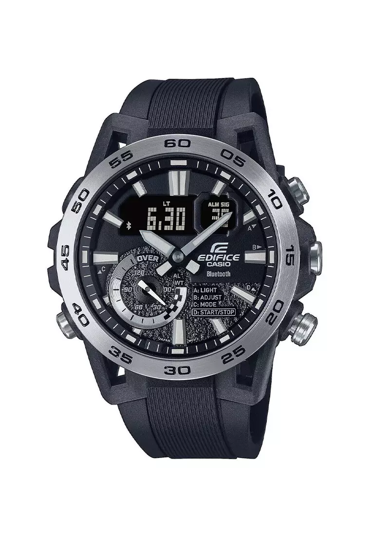 Jual Casio Casio EDIFICE Jam Tangan Pria - Black - Resin - ECB-40P-1ADF ...