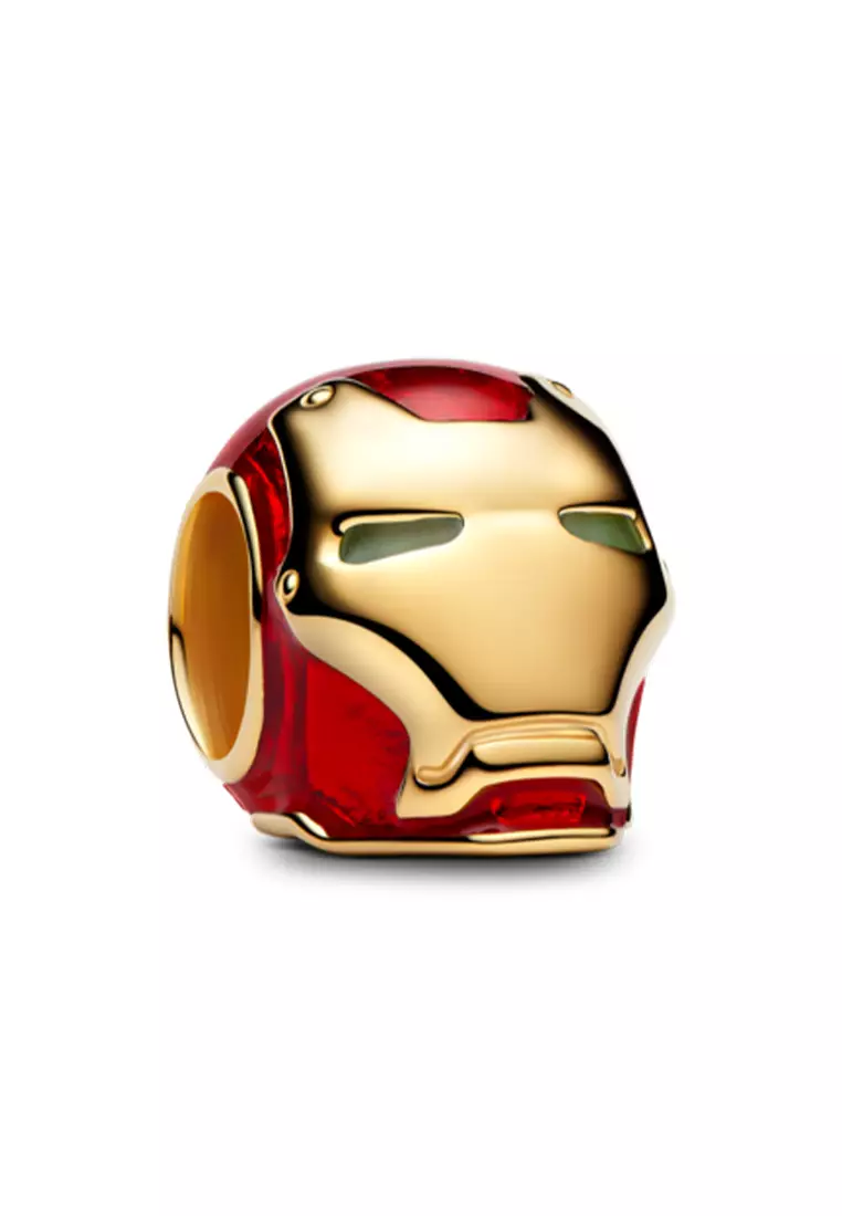 Buy PANDORA Pandora x Marvel 14K Gold Plated Iron Man Helmet Charm ...