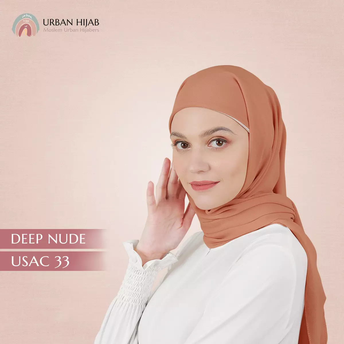 Jual Urban Hijab Jilbab Square Arabian Ciput Deep Nude Original 2025