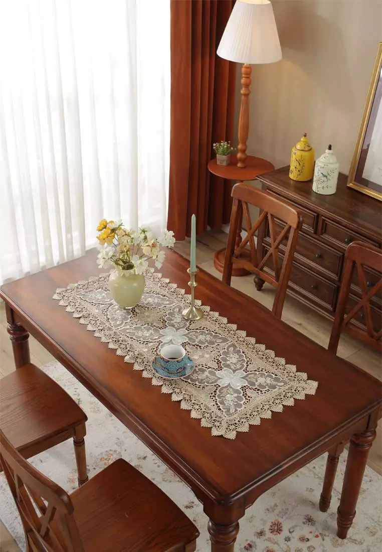 Buy RamsHomeDecor Embroidered Lace / Runner / Runner Coffee Table ...