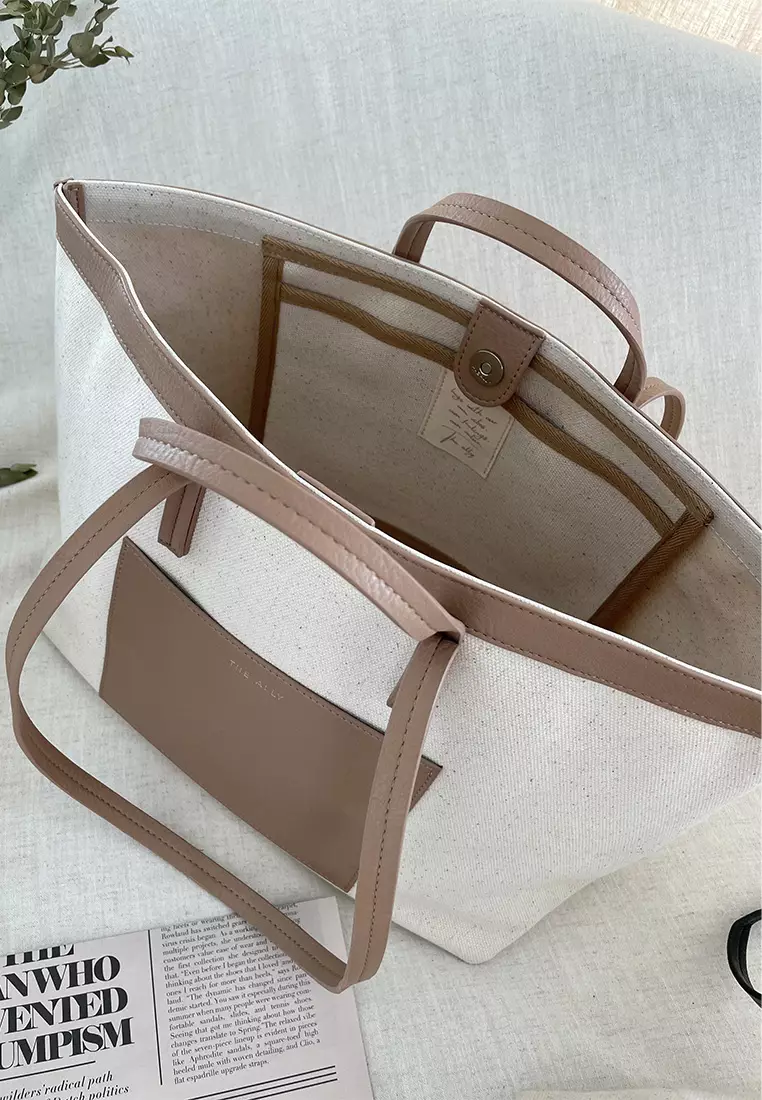 Buy The Ally Blair Bag 2-ways Tote Bag and Handheld Bag - Beige 2025 ...