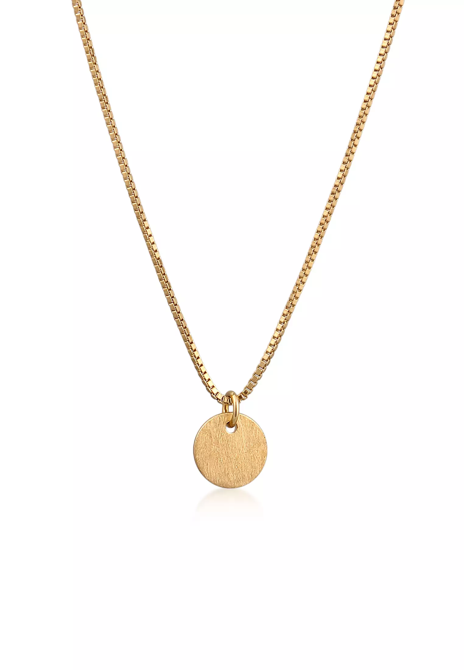 Buy ELLI GERMANY Brushed Coin Disc Necklace – Gold-Plated Silver 2026 ...