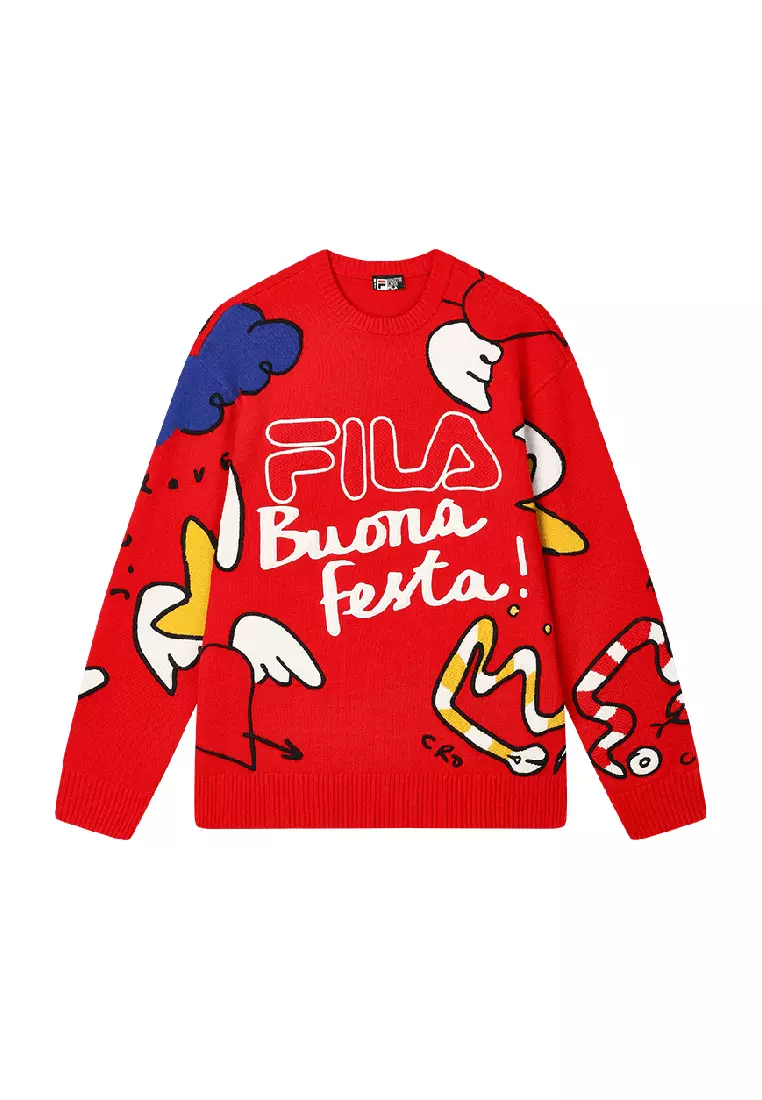 Red fila sweater store