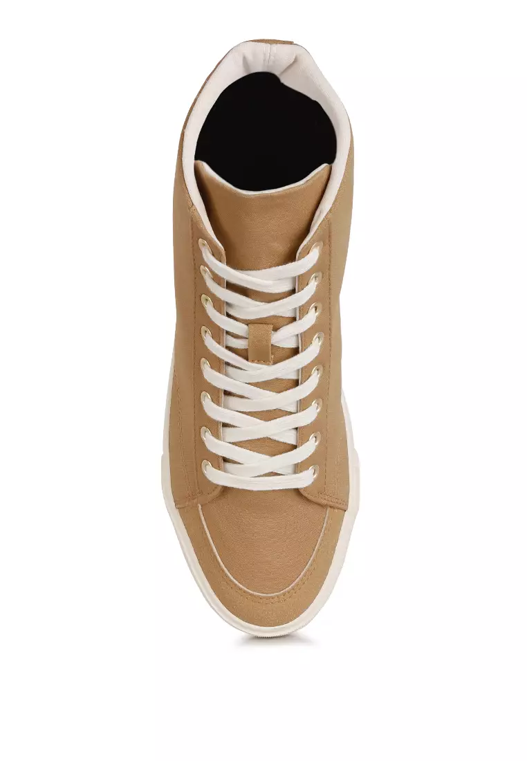 Buy London Rag Men's Ankle Length Solid Sneakers In Beige Online ...