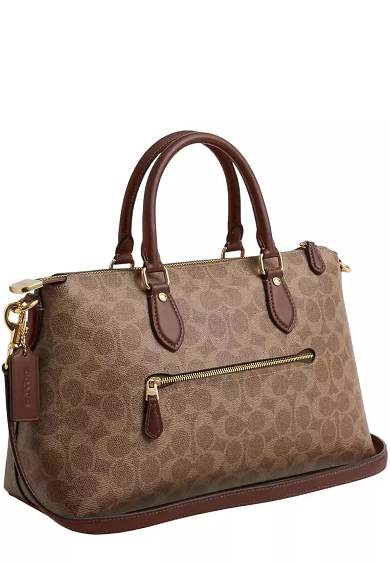 Buy Coach Georgia Satchel Bag In Signature Canvas - Tan/ Brown CW422 ...