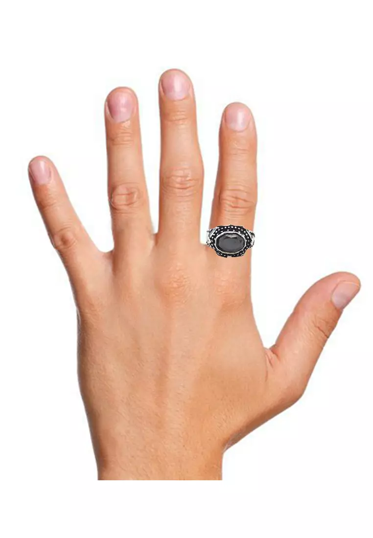 Jual San Marco Maharaja Onyx Premium Stainless Steel Ring Silver ...