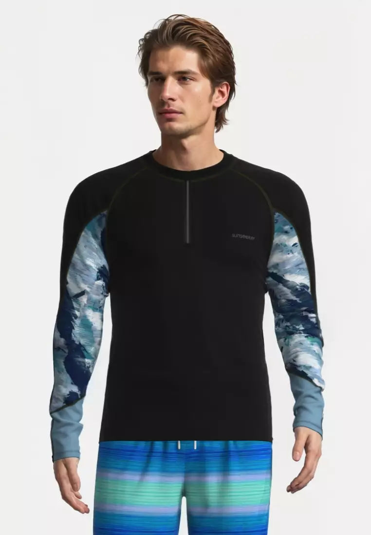 Buy Sunseeker Water Splash Blue Long Sleeves Rash Guard 2025 Online ...