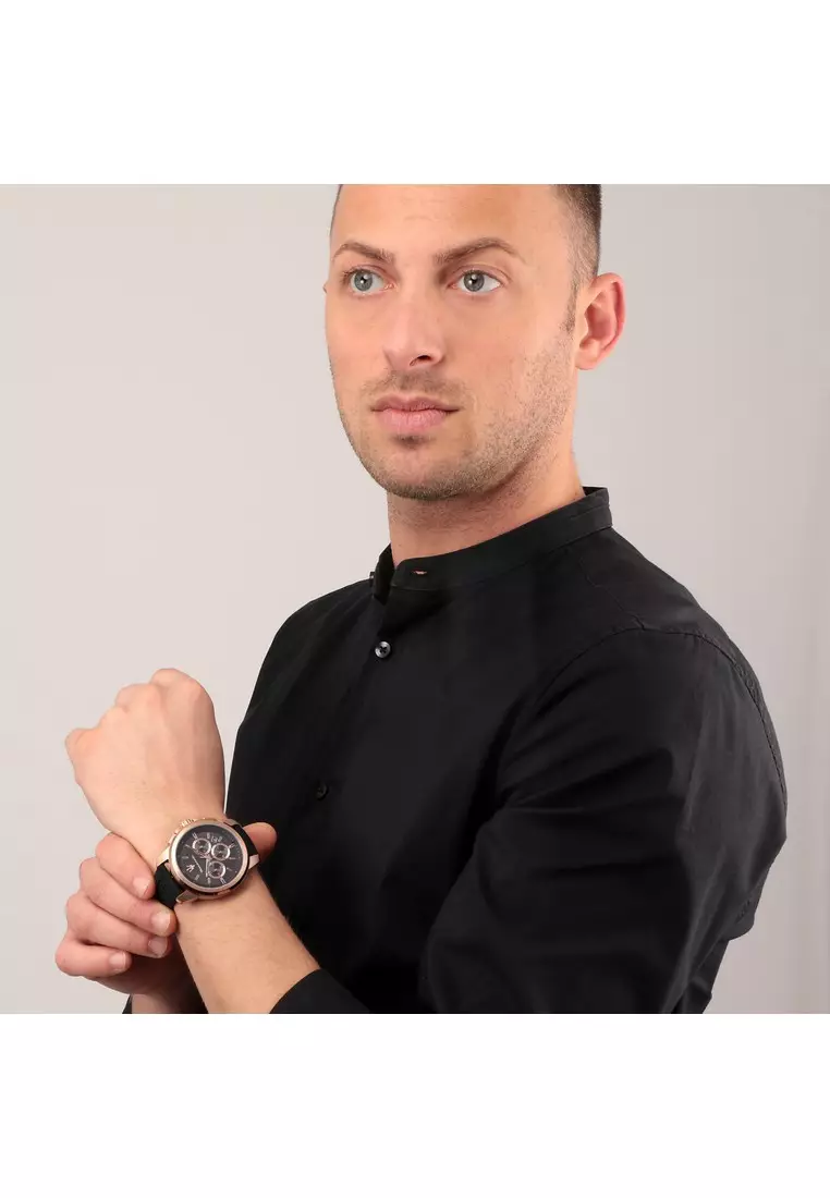 Buy Maserati 【2 Years Warranty】Maserati Successo 44mm Black Silicon ...