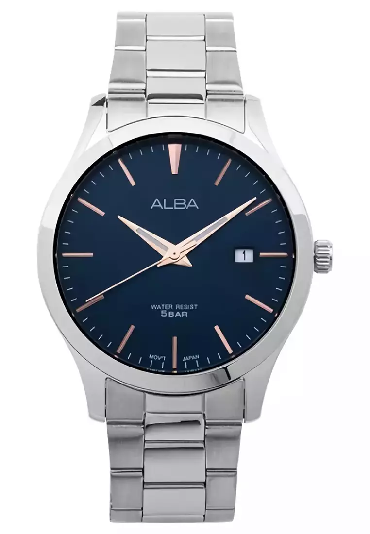 Jual Alba Alba - Jam Tangan Analog Pria - Silver Blue - Stainless Steel ...