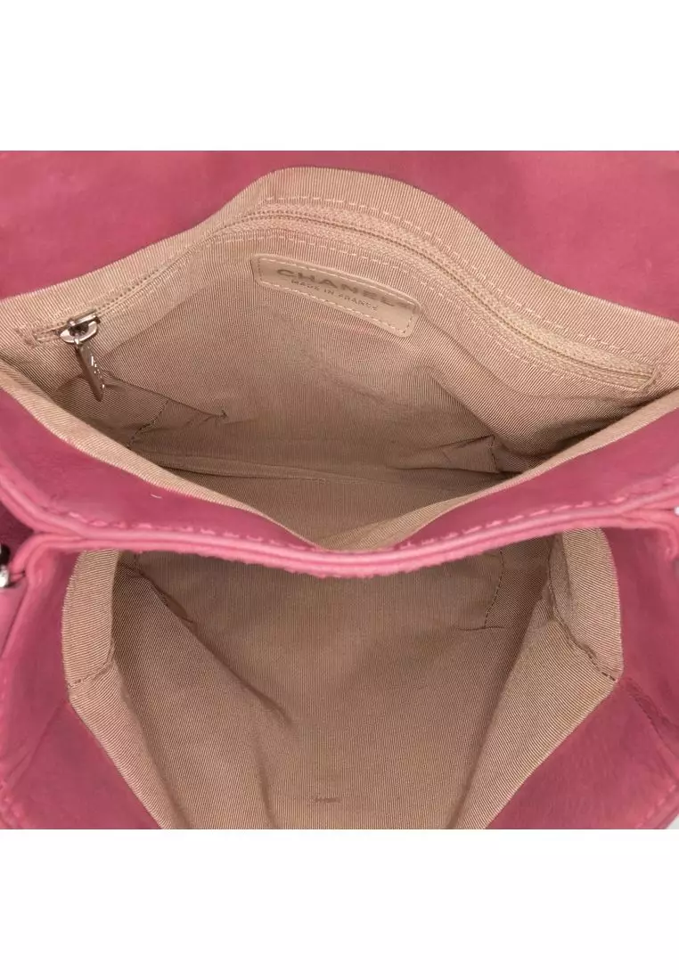 Buy CHANEL Pre-Loved Chanel Mini Quilted Nubuck Trianon Messenger Flap ...